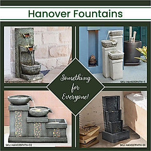 29.5-in. 3-Tier Tri-Column Indoor or Outdoor Garden Fountain with LED Lights for Patio, Deck, Porch