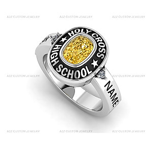 A2Z CUSTOM JEWELRY Custom Class Ring for Women Sterling Silver- personalized graduation gift