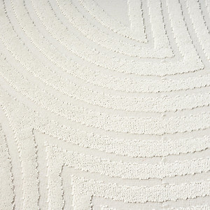 Abani Neutral Cream Area Rug 8' x 10' for Living Room, Bedroom - Half-Moon Design - Durable & Easy to Clean