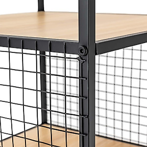 DCEHKR 3-Shelf Shelving Storage Metal and Wood Style Garage Shelving 3-Tier Wood Shelving Unit 21.3" x 21.3"x 34.6" Multi-Purpose Indoor Garage Storage Organizer Shelves