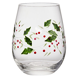Pfaltzgraff Winterberry Goblets, 20oz Stemless Wine, Multicolor