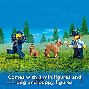 LEGO City Mobile Police Dog Training 60369, SUV Toy Car with Trailer, Obstacle Course and Puppy Figures, Animal Playset for Boys and Girls Ages 5 Plus