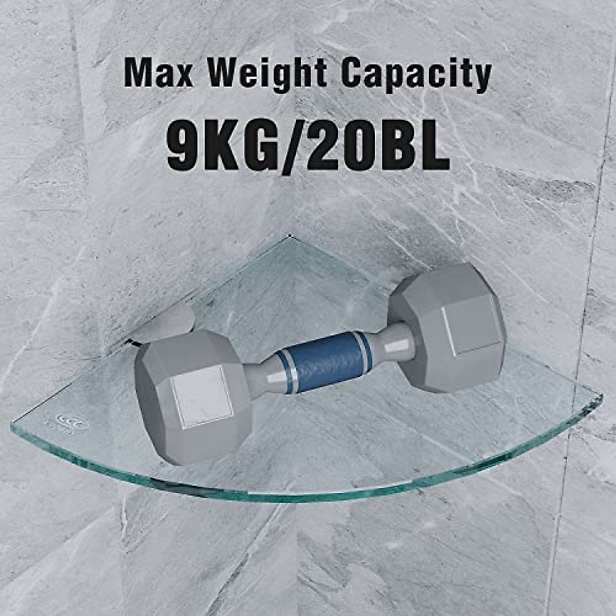 AlaKong Set of 4 Bathroom Corner Glass Shelf Tempered Glass Shelves for Shower Wall Corner Caddy Basket Triangle Wall Shower Shelf Shampoo Bottle Holder No Drilling Adhesive Wall Mount Bathroom Shelf