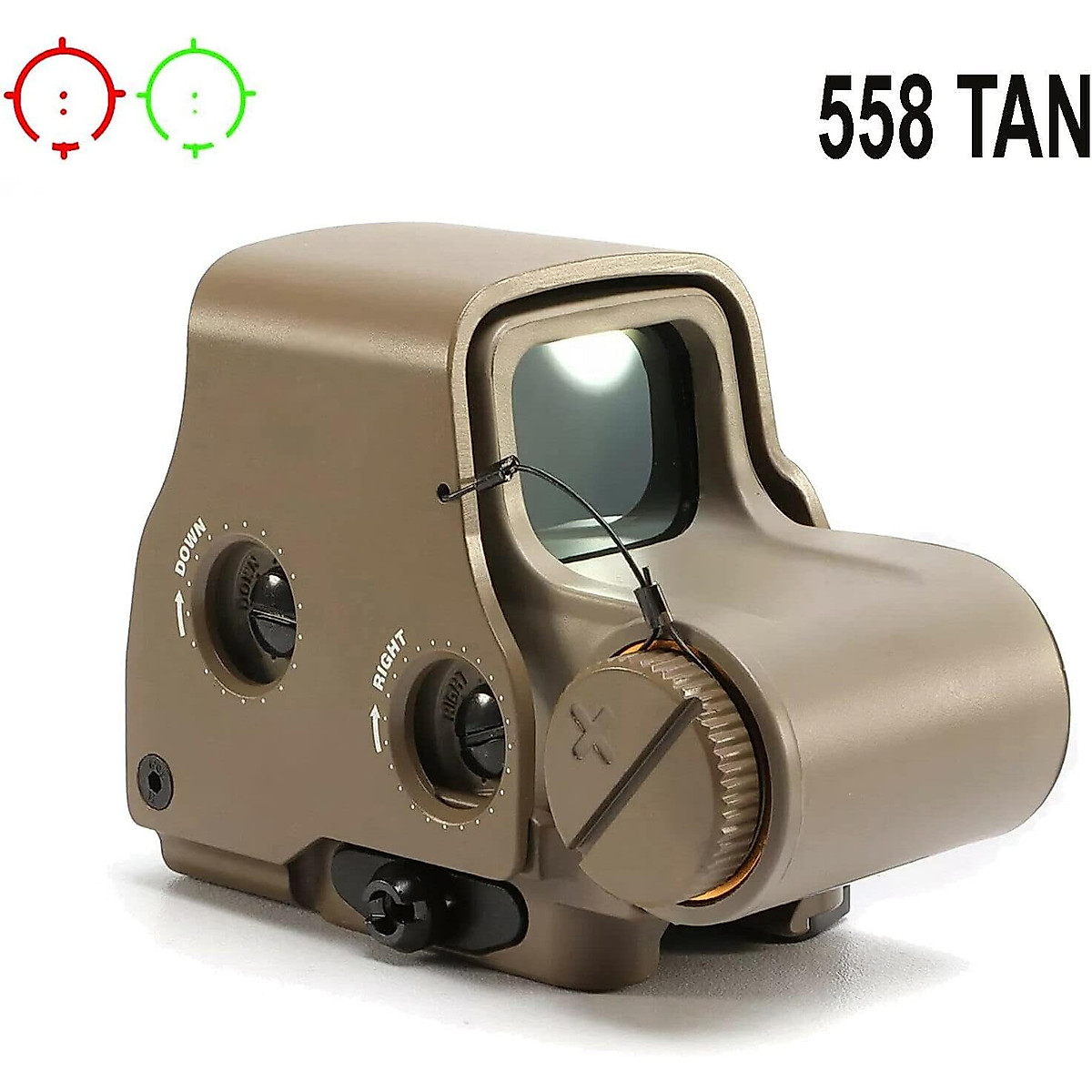 558 Holographic red and Green dot Metal Sight with Quick Release 20mm Rail（Tan