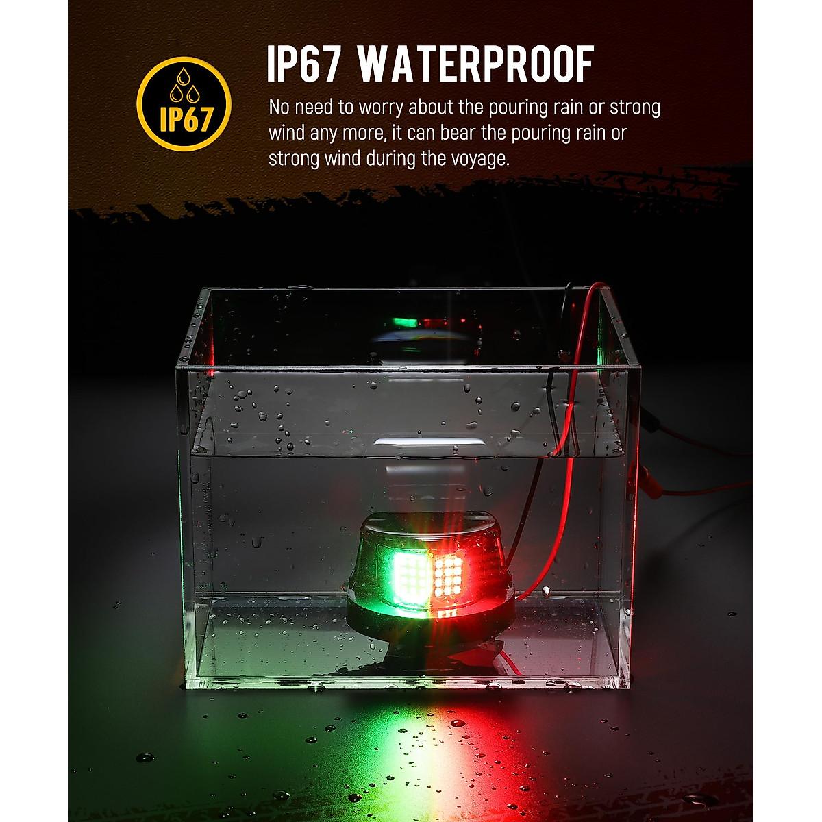 Partsam 1Pcs Marine Boat Bow Lights, 24 LED Red and Green Navigation Light for Vessle Pontoon Yacht Skiff Skeeter