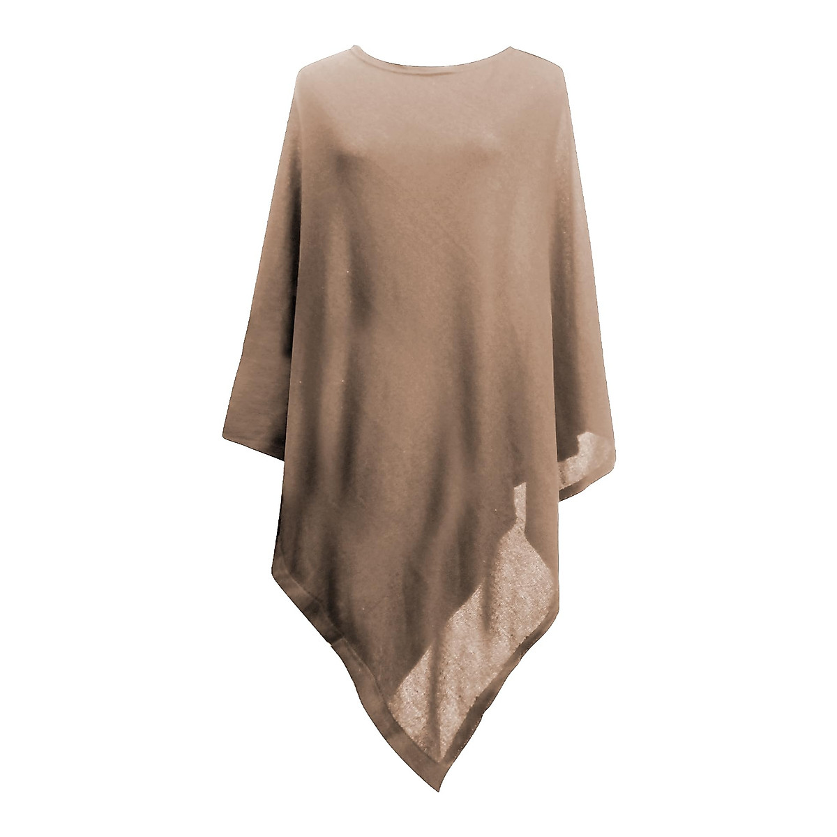 MissShorthair Women's Lightweight Knitted Scarf Poncho Sweater Cape Shawl Versatile Spring Summer Ponchos Wraps Khaki