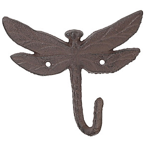 Zerodeko Sturdy Iron Material Coat Hanger Wall Mount Dragonfly Key Decor Clothes Hook
