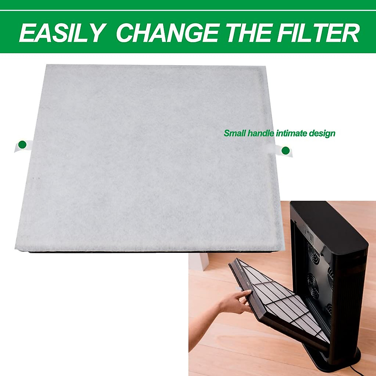 Cleangela HE401 Filter Replacement for Shark Air Purifier 4, 4-in-1 Replacement True HEPA Filter Compatible with Shark HE400,HE401,HE402,HE405 UA415 4-Fan Air Purifiers, Part HE4FKPET