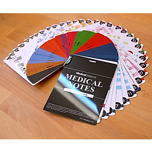 Medical Notes 67 Medical Reference Cards (3.5" x 5" Cards) for Internal Medicine, Surgery, Anesthesia, OBGYN, Pediatrics, Neurology, and Psychiatry - Waterproof Full Color cards