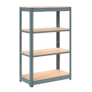 Global Industrial Heavy Duty Shelving 36"W x 24"D x 72"H With 4 Shelves, Wood Deck, Gray