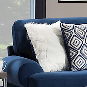 Roundhill Furniture LAB8642SEC-GN Contemporary L-Shape Sectional Sofa, Groovy Navy