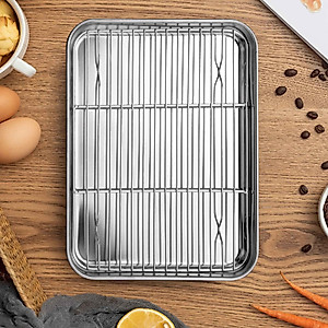 10 Inch Toaster Oven and Set, Small Stainless Steel Baking with Cooling,Dishwasher Safe Baking