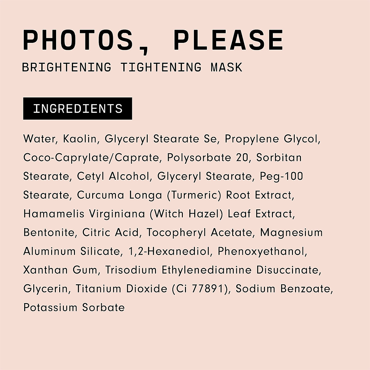 Versed Photos, Please - Tightening, Brightening Face Mask with Turmeric and Kaolin Clay - Pore-Tightening, Hydrating Facial Mask Exfoliates, Removes Blackheads, Evens Skin Tone (1.5 fl oz)