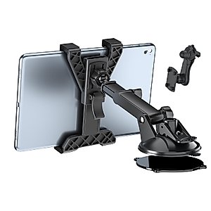 XWXELEC Car Tablet Mount Holder Dashboard & Windshield, 360° Rotatable Suction Cup Dash Stand for iPad Pro /9.7/11/10.5/Air/Mini 6 5 4, Samsung Galaxy Tab, 7"-10.5" Tablets