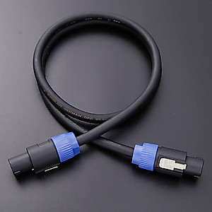 JORZOR Professional OFC Speakon to Speakon Speaker Cables,2M 6.6 Feet, 13 Gauge, 2 Conductor, Male to Male 2M(6.6FT)