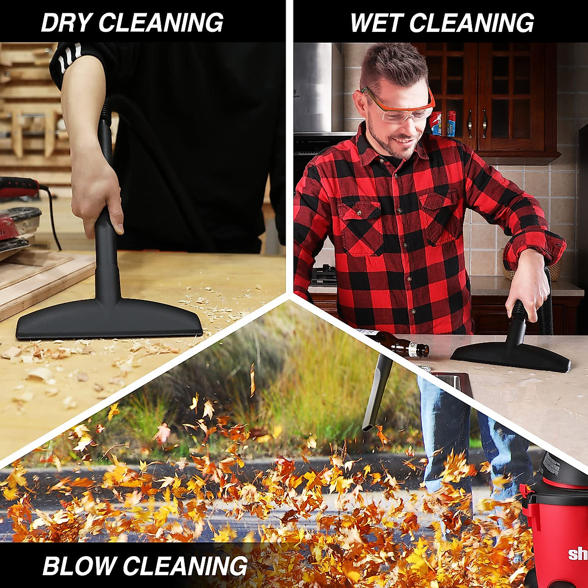 Shop-Vac 5 Gallon 2.0 Peak HP Wet/Dry Vacuum 90671 Genuine Type H 5-to-8-Gallon High-Efficiency Disposable Collection Filter Bag 4 Pack