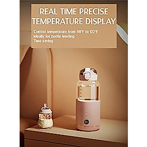 MOMOLIA Portable Water Warmer for Formula, Breastmilk, Precise Temp Control, 10 oz. Rechargeable, Wireless Bottle Warmer for Car, Travel, Outdoor, Battery Powered(White)