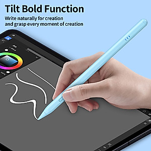 Pencil/ Stylus Pen with Palm Rejection, Tilt Sensitivity, Compatible with Apple iPad/Pro/Air/Mini (2018 and Later) for Writing/Drawing by OOCLCURFUL