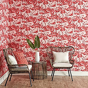 Tempaper Cheeky Pink Flamingo Removable Peel and Stick Wallpaper, 20.5 in X 16.5 ft, Made in the USA
