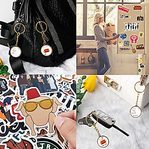 58 Pack Funny Fans Lovers Merchandis Makeup Bag Sets Cosmetic Bag Makeup Travel Bag Necklace & Bracelet & Earrings,Stickers,TV Show Gifts for woomen,Her,Wife,Mom,Sister