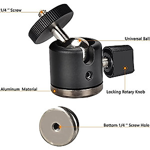 UTEBIT C Clamp with Tripod Head Adjustable Camera Clamp Mount Set for Desktop 360 Degree Swivel Mini Ball Head with Hot Shoe and 1/4 Screw Compatible with Canon Nikon DSLR Monitor