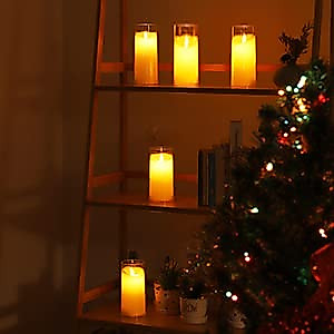 DALANG Flickering Flameless LED Candles with Remote Control and Timer, Ideal for Halloween, Christmas,Partty and Home Decor,Gifts for Wife,Mother,Friend,Set of 4(White 3”Dx6“H)