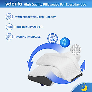 Derila Pillowcase | Designed to Keep Your Derila Memory Foam Pillow for snoring Relief Covered and Protected with This Crisp, Clean, White Pillowcase Made from Premium Materials