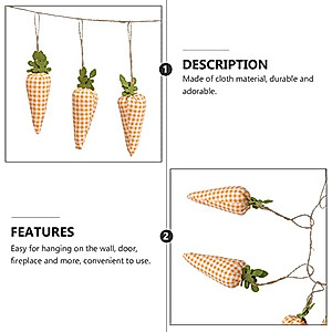 NUOBESTY Easter Carrot Banner Bunny Carrot Garland Fabric Wall Vegegtable Ornament for Party Wall Fireplace Window Decors |62.88inches