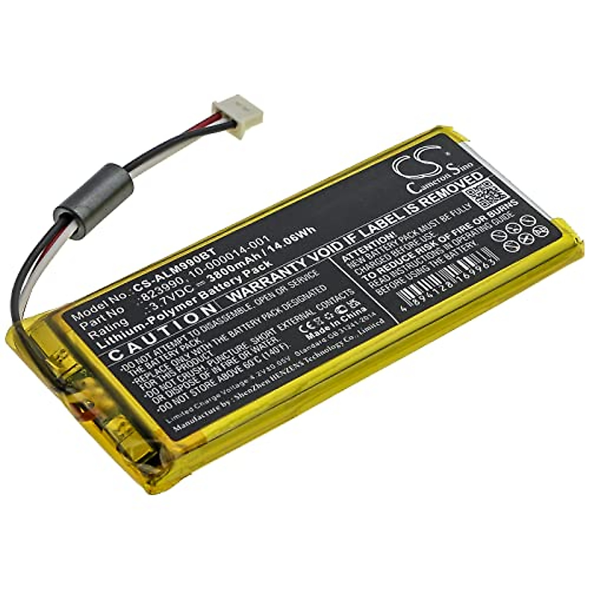 7800mAh Replacement Battery for ADT Panel Smart Things,2GIG GC3 Panel,SP1-GC3,GC3e Panel,fit Part no 823990,10-000014-001