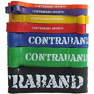 Contraband Sports 7419 41in Loop Elastic Resistance Bands, Weight Lifting Bands, Powerlifting Bands, Pullup Assistance Bands, and Yoga Stretch Bands - Gym, Home, or Travel (#0 Orange, 41 inch)