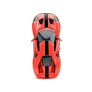 2017 GT Light Red Metallic with Black Stripe Pink Slips Series 1/24 Diecast Model Car by Jada 34657