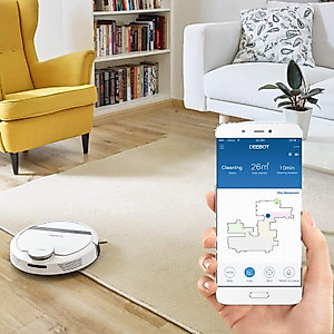 Ecovacs Deebot 907 Smart Robotic Vacuum, Carpet, Bare Floors, Pet Hair + Mapping Technology, High Suction Power, WiFi, Compatible with Alexa and Google Assistant (Renewed)