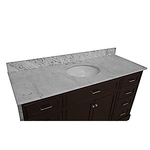 Kitchen Bath Collection Aria 60-inch Single Bathroom Vanity (Chocolate/Carrara): Includes Chocolate Cabinet with Authentic Italian Carrara Marble Countertop and White Ceramic Sink