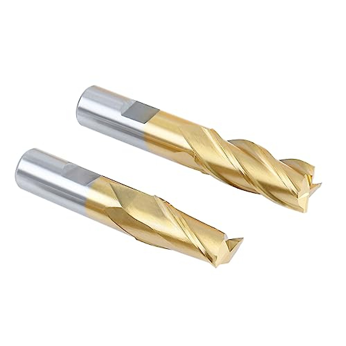 Accusize Industrial Tools 20 Pc Hss Tin Coated End Mill Set, 2 Flute and 4 Flute, Cutting Diameter from 3/16'' up to 3/4'', 1810-0100