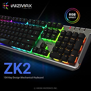 WIZMAX, ZK2 Professional Wired Mechanical Gaming Keyboard