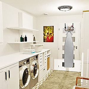 Fabias Over The Door Ironing Board Holder, Especially for 1 3/4" Thick Doors (with Basket)