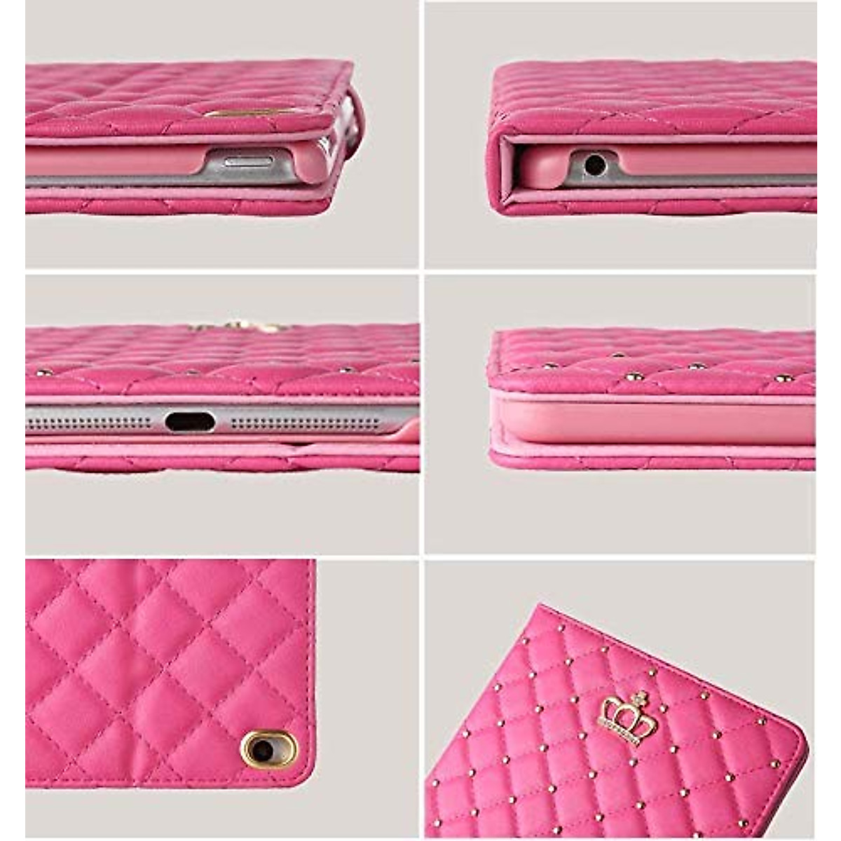 Topwin Cute Crwon Case for iPad Mini 6 (8.3-Inch,2021 Model), Bling Diamond PU Leather Smart Auto Sleep/Wake with Kickstand Shockproof for Girls Women Apple iPad Mini 6th Gen 8.3 Inch (Black)