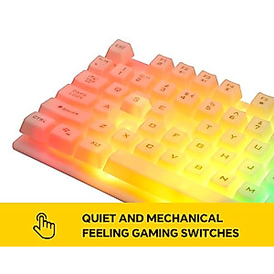 CHONCHOW LED Keyboard &Mouse Combo Ambient Lighting RGB Rainbow Color Backlight Retro Gaming Key Board Mouse set 3200DPI 6 Button compatible with PS4/PS5 Xbox one PC imac