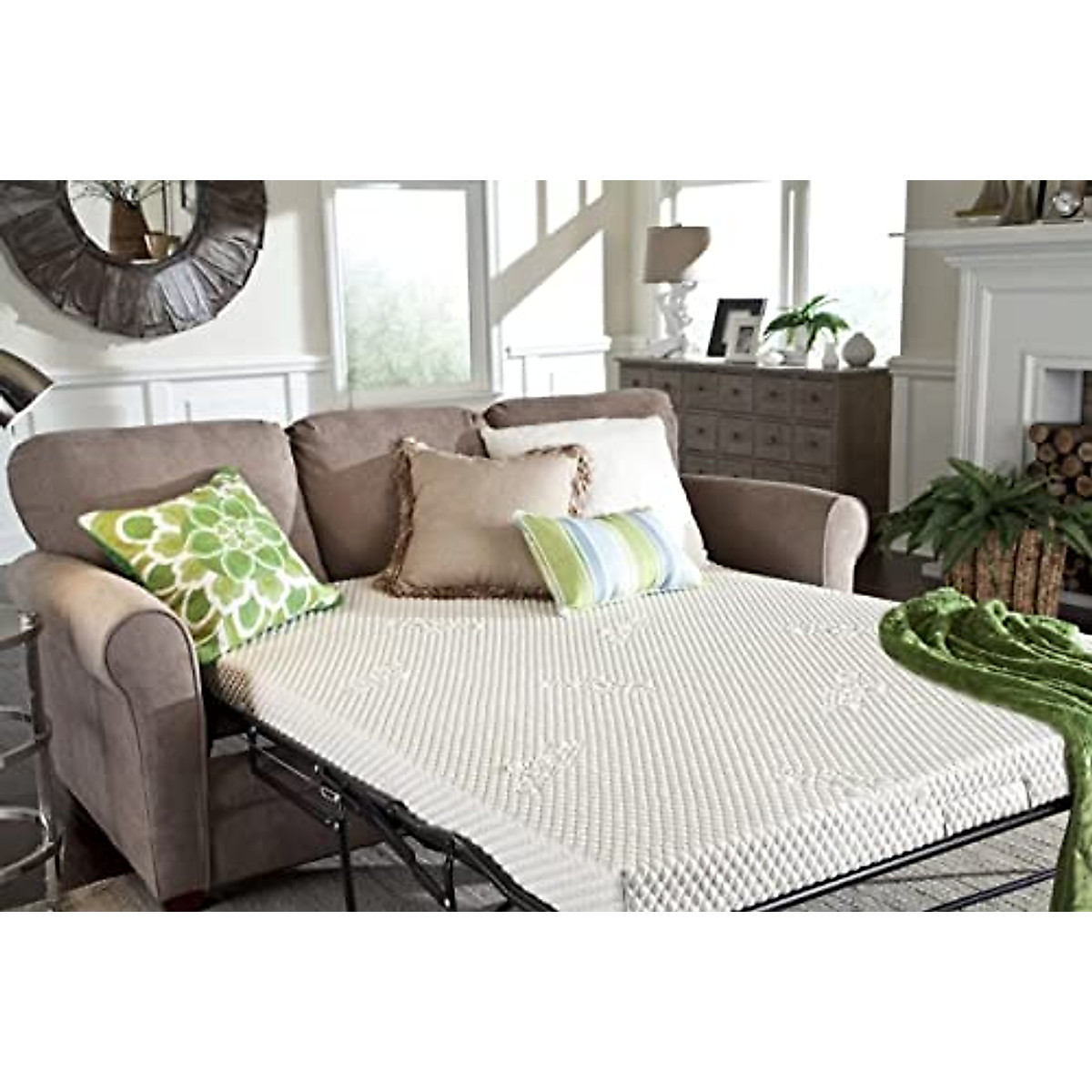 PlushBeds Sofa Mattress Organic Cotton| Handcrafted in The USA| Natural Latex| CertiPUR-US® Certified Plush Foam Layer| GOTS Organic Cotton Cover| Luxurious Comfort and Support| Queen Wide