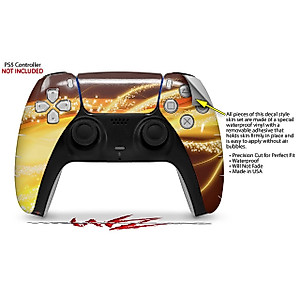 WraptorSkinz Skin Wrap compatible with Sony PS5 DualSense Controller Mystic Vortex Yellow (CONTROLLER NOT INCLUDED)