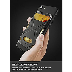 SUPCASE Adhesive Slim Wallet,(2-Pack) Ultra Thin Stick-On Silicone Credit Card Holder Sticker Adhesive Cell Phone Wallet Compatible for Most Smartphones（not fit Mobile Phones with Curved Back）(Black)