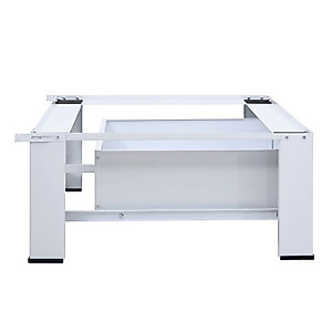 FAMIROSA White Washing Machine Pedestal with Storage Drawer Stand Raiser Utility Room Adjustable Height Dryer Mini Refrigerator Cabinet Stand for Utility Room Washing Room, 27.2" x 27.2" x 12.8"