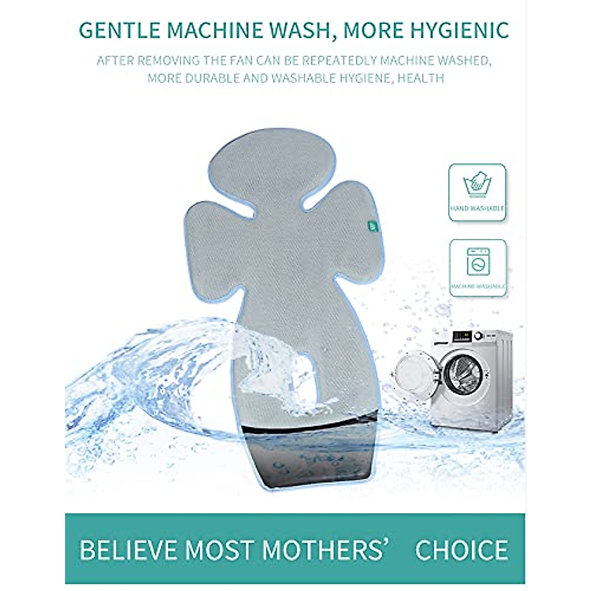 Pink Baby Seat Cooling Liner, Mesh Stroller Liner Infant Baby Cushion Pad Cool Seat for Stroller Safety Seat Dining Chair, with 2 Adjustable Fans and USB Powered