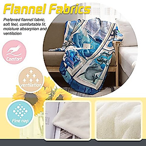 HUGDIY Sea Dolphin Fleece Throw Blanket 54"x70", Soft Cozy Blanket, Lightweight Fuzzy Fluffy Plush Blanket for Bed Sofa Travel