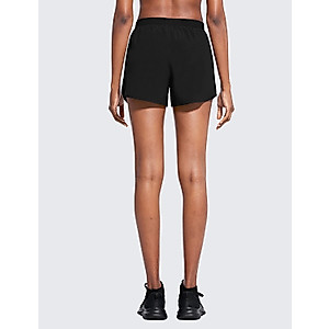 BALEAF Women's 3" Running Athletic Shorts Quick Dry Gym Workout Shorts with Pockets Black Size M