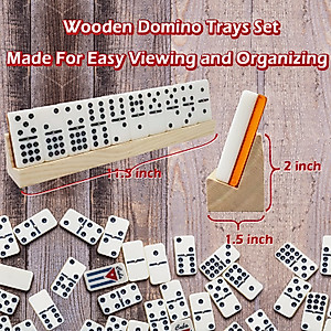 RCP PRODUCTS Wooden Domino Trays Set of 4,Wood Domino Racks, Domino Holders for Domino Tiles (Domino Trays)