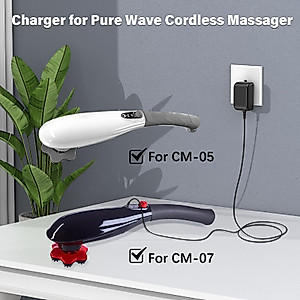 UL Listed Power Cord for Pure Wave CM-05 CM-07 Charger for PADO CM7 CM5 Dual Motor Massager AC/DC Adapter Compatible with CM05 CM07 Series Adaptor