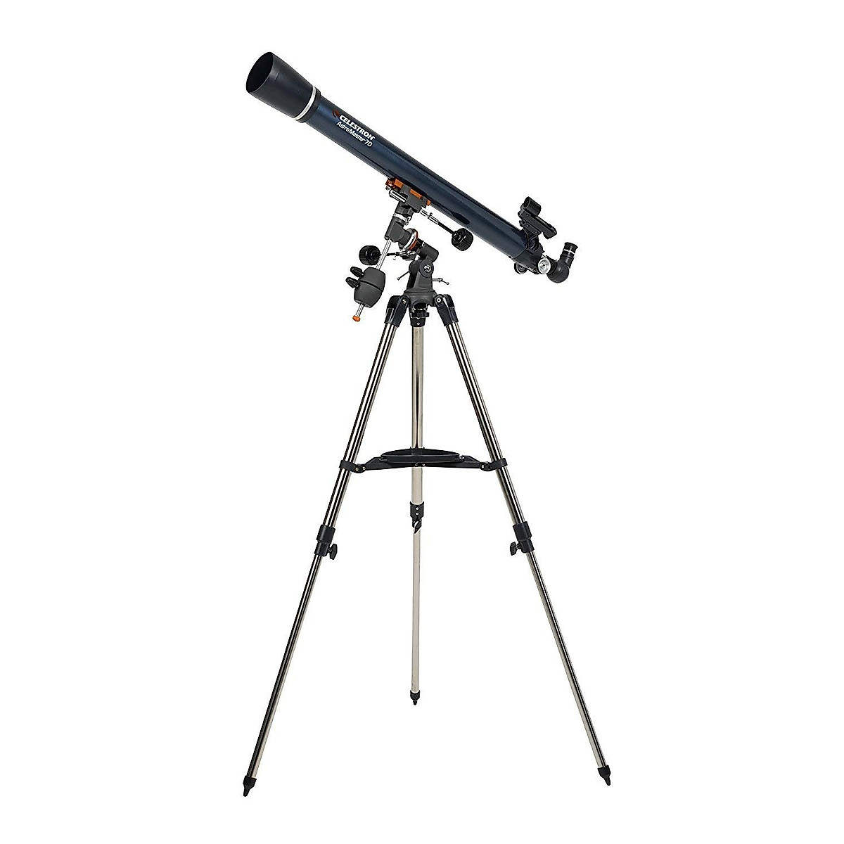 Celestron - AstroMaster 70EQ Refractor Telescope – Refractor Telescope for Beginners - Fully-Coated Glass Optics - Adjustable-Height Tripod - BONUS Astronomy Software Package