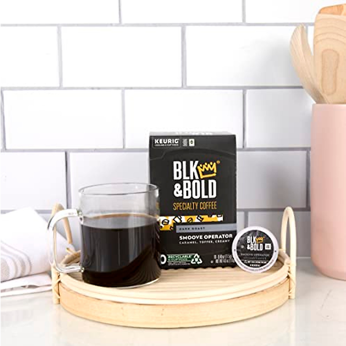 Blk & Bold Smoove Operator | Dark Roast | Keurig K-Cup Coffee Pods | Fair Trade Certified Specialty Coffee | B Corp | Black Owned Business | 60 Pods