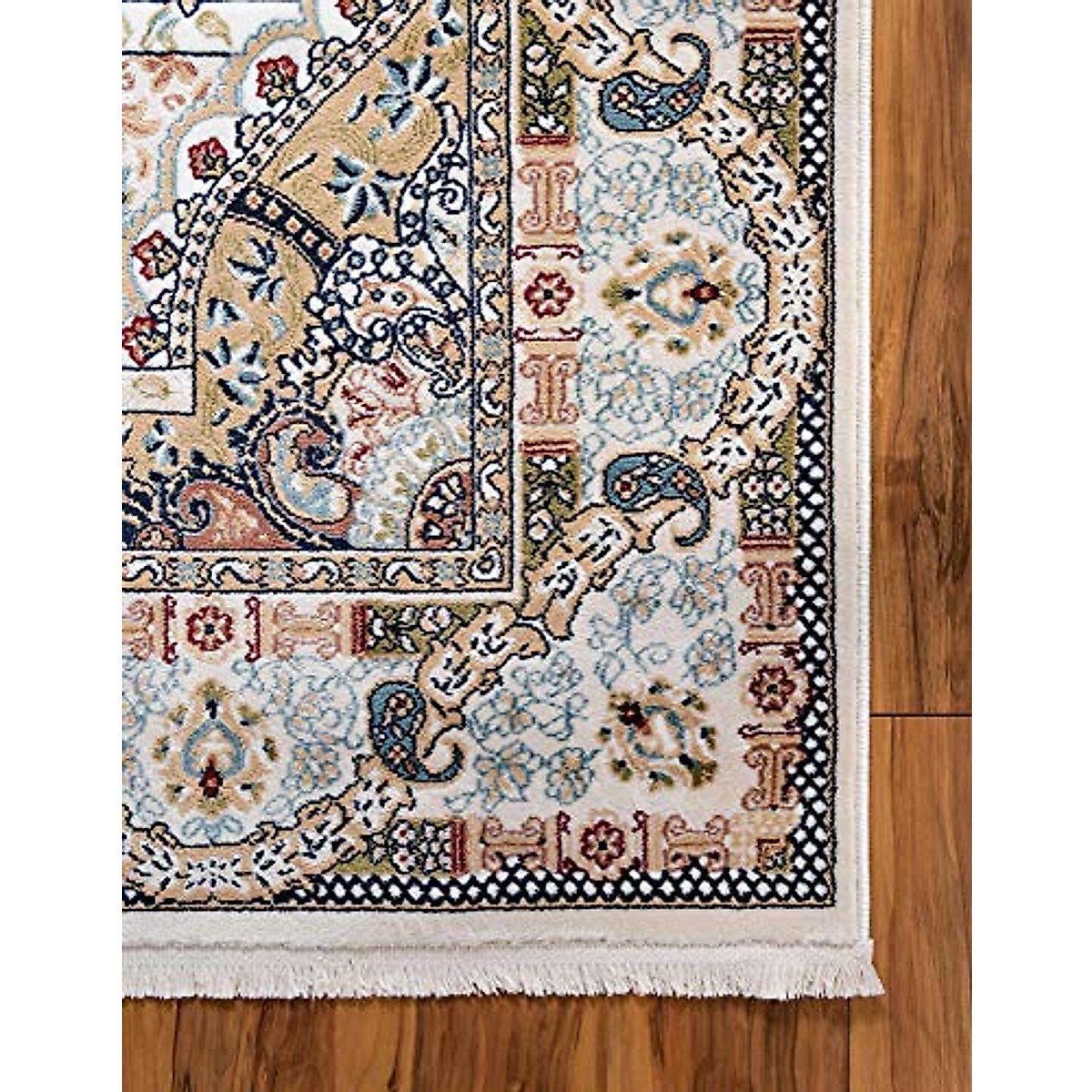 Unique Loom Narenj Collection Classic Traditional Medallion Textured Design Area Rug, 8 x 10 ft, Ivory/Tan